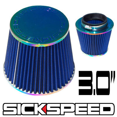 BLUE / NEO CHROME 3 INCH FILTER ***B STOCK*** – Sickspeed