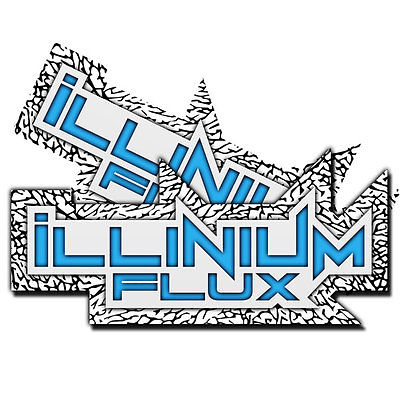 2 ILLINIUM FLUX WHITE BLUE STICKERS VINYL DECAL KIT STICKER PACK WINDO ...