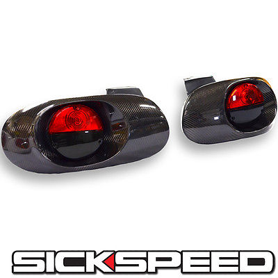 CARBON FIBER TAILLIGHT CONVERSION KIT INSERT FOR MIATA WITH RED/BLACK ...