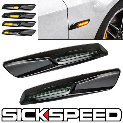 2 PC LED LENS LIGHT SIDE TURN SIGNAL BLINKING SEQUENTIAL LIGHTS SIDE M ...