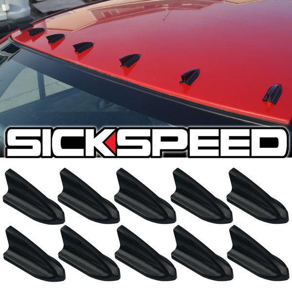 10 PC AIR VORTEX GENERATOR/DIFFUSER FIN SET/KIT FOR SPOILER ROOF WING ...