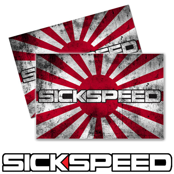 3.5" X 5 INCH STICKERS 2PC SICKSPEED DECAL RISING SUN JAPAN FLAG STICK ...